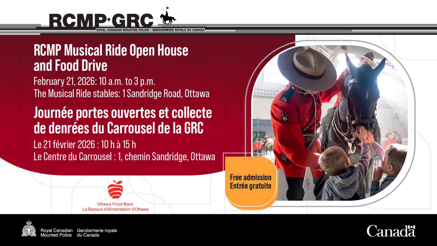 RCMP Musical Ride Open House - Ottawa Food Bank